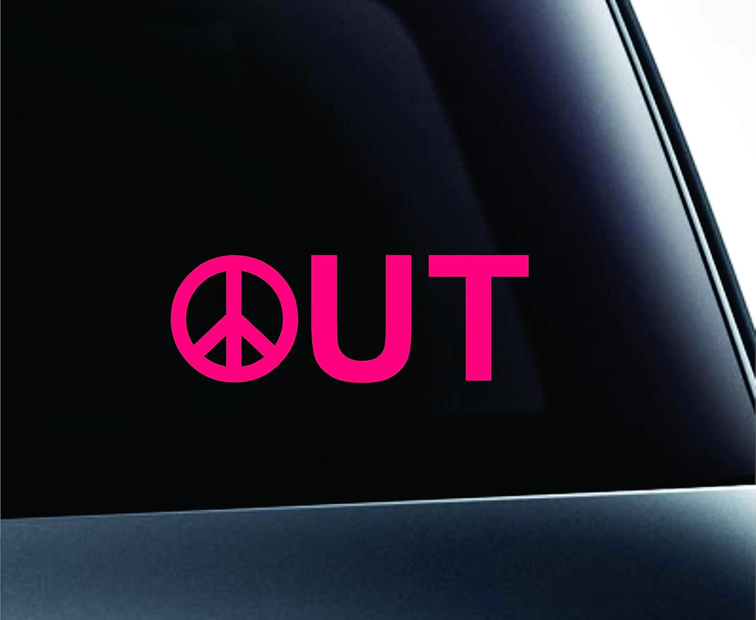 Amazon.com: Peace Out Bye Symbol Decal Funny Car Truck Sticker Window ...