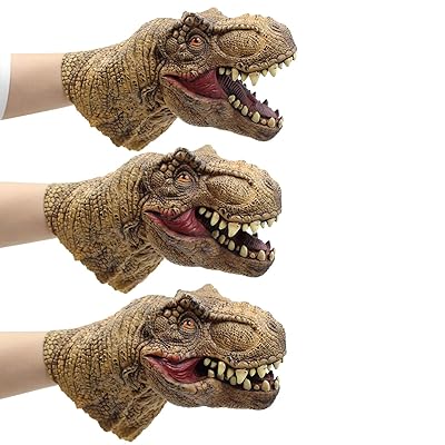 Buy Yolococa Dinosaur Hand Puppet Toys,Soft Rubber Realistic Raptor ...