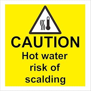 Etiqueta - Seguridad - Advertencia - Warning sign Caution hot water ...