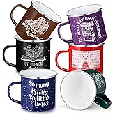 Amazon.com | Hushee 6 Pcs Book Lovers Gift Enamel Mugs 12oz Book Coffee ...