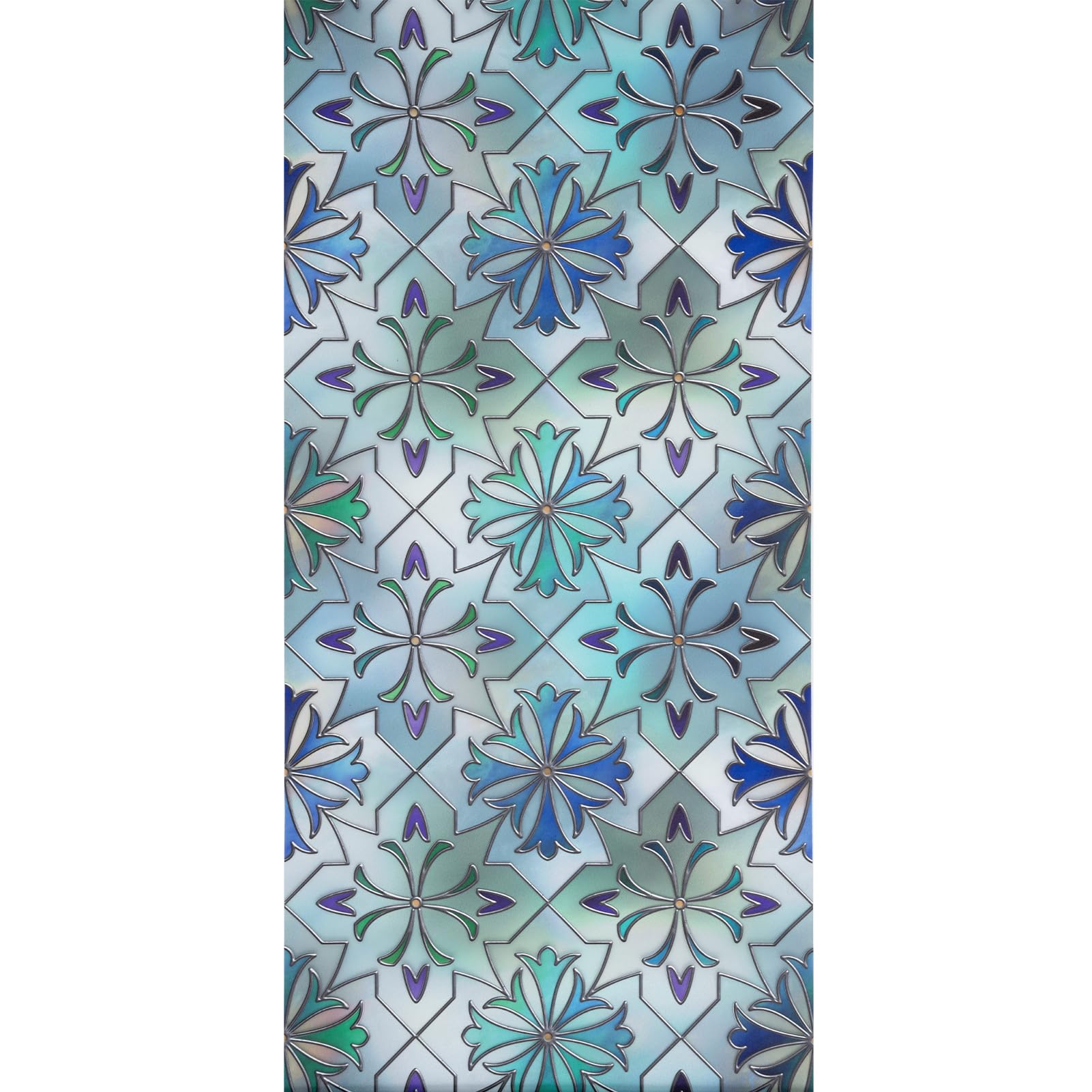 Dktie 3d Stained Glass Window Privacy Film With Tools Decorative 0060