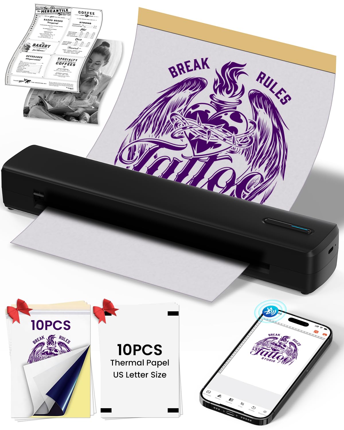Tattoo Stencil Printer,Portable,Inkless,Thermal tattoo printer machine ...