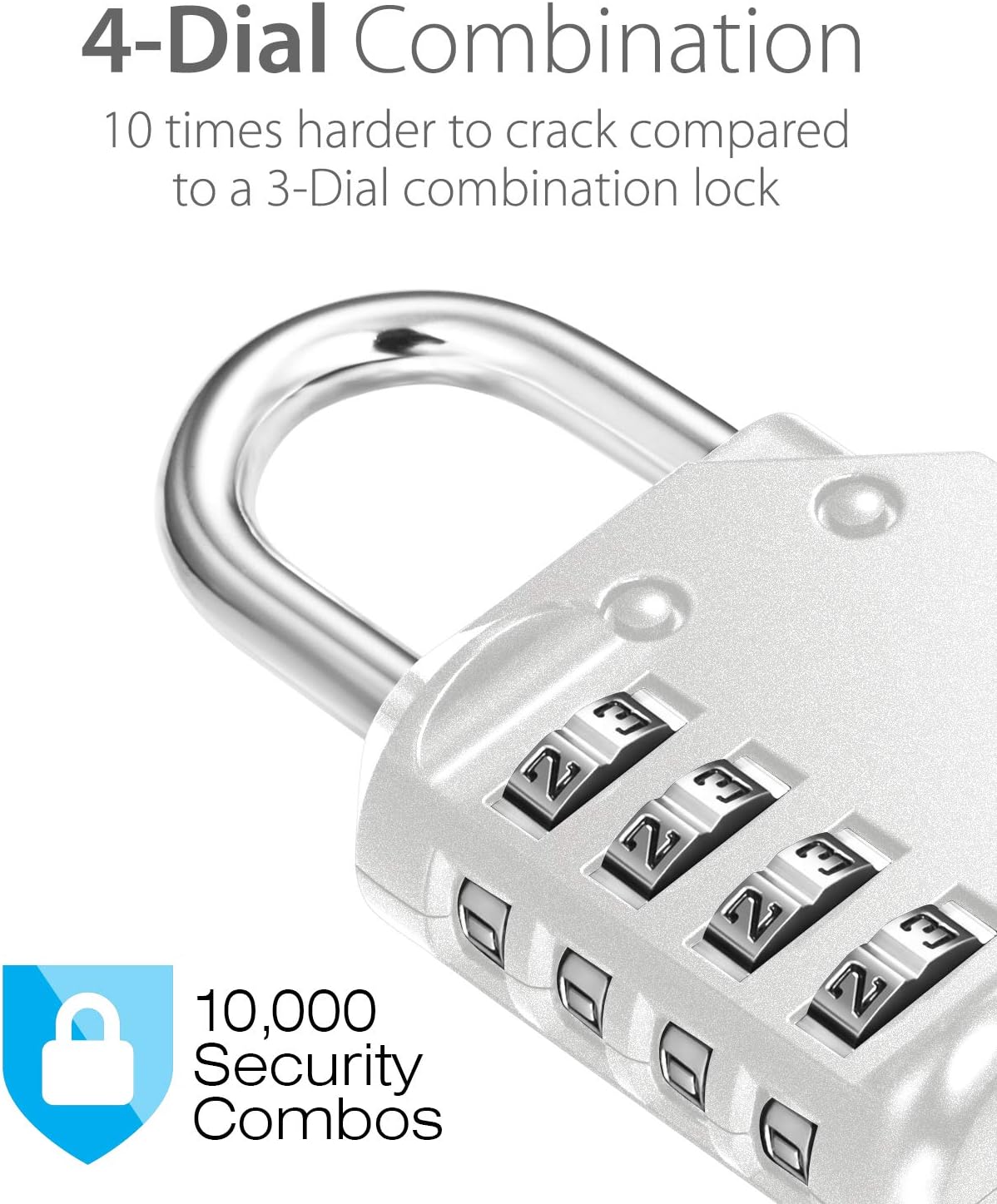 Fosmon Combination Lock (2 Pack) 4 Digit Combination Padlock with Alloy ...