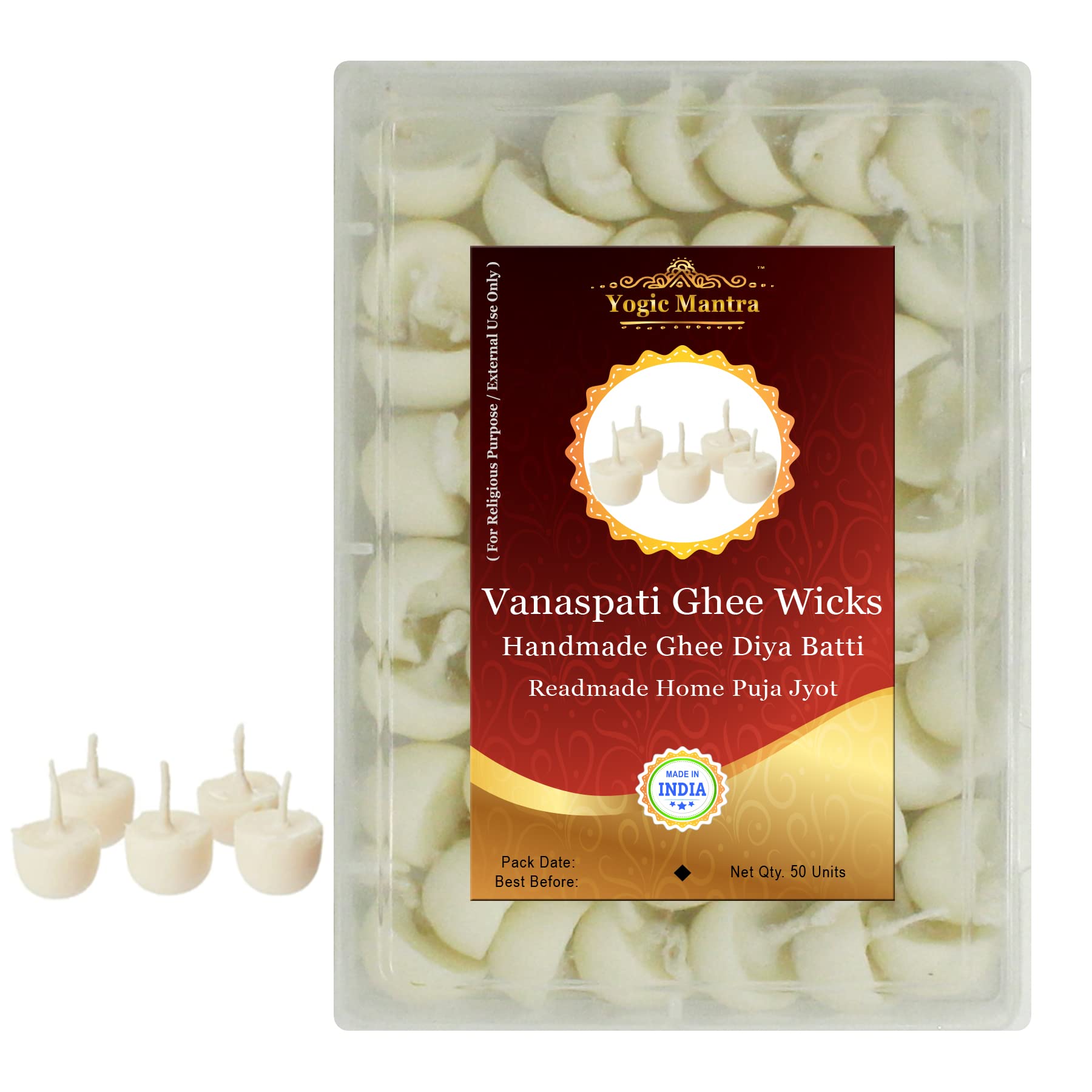 Mua Yogic Mantra Vanaspati Ghee Wicks (50 Pcs. Diya Batti) Handmade ...