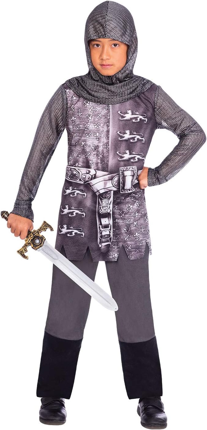 Amscan 9904108 Medieval Grey Knight Costume with Chainmail Effect ...
