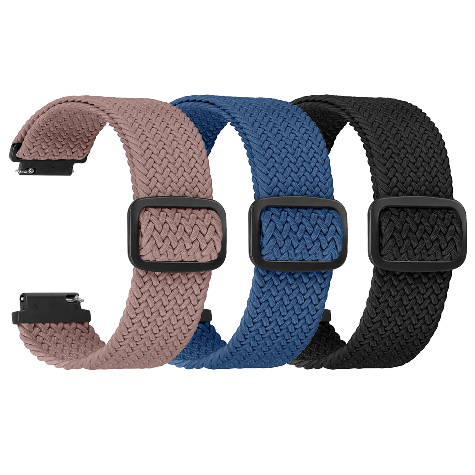 HUYIIO Premium 3-Pack Elastic Braided Bands in 16mm 18mm Quick Release ...