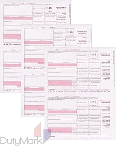 Amazon.com : 1099-DIV Income Tax Forms 2019 Set and 1096 - Kit for 10 Vendors 4-Part, Complete ...