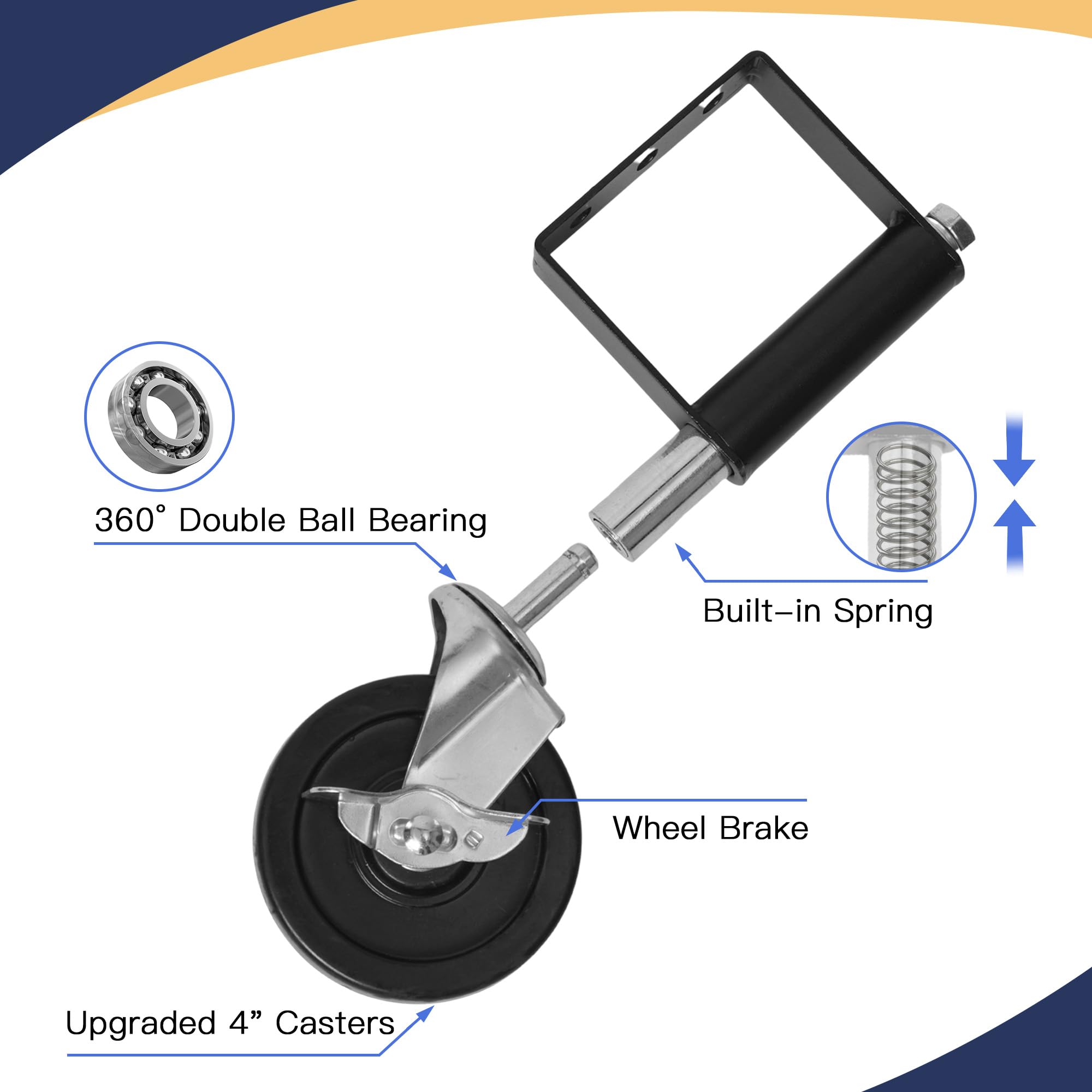 Mua Tcatec 2 Pack Spring Loaded Adjustable Gate Wheels, 4 inch Wheel ...