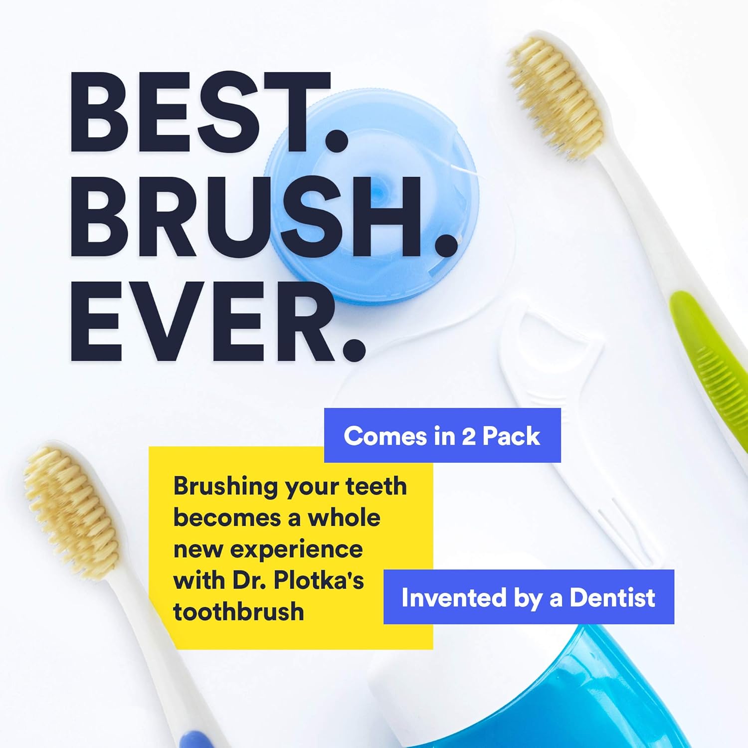 Doctor Plotka’s Mouthwatchers Antimicrobial Floss Bristle Silver ...