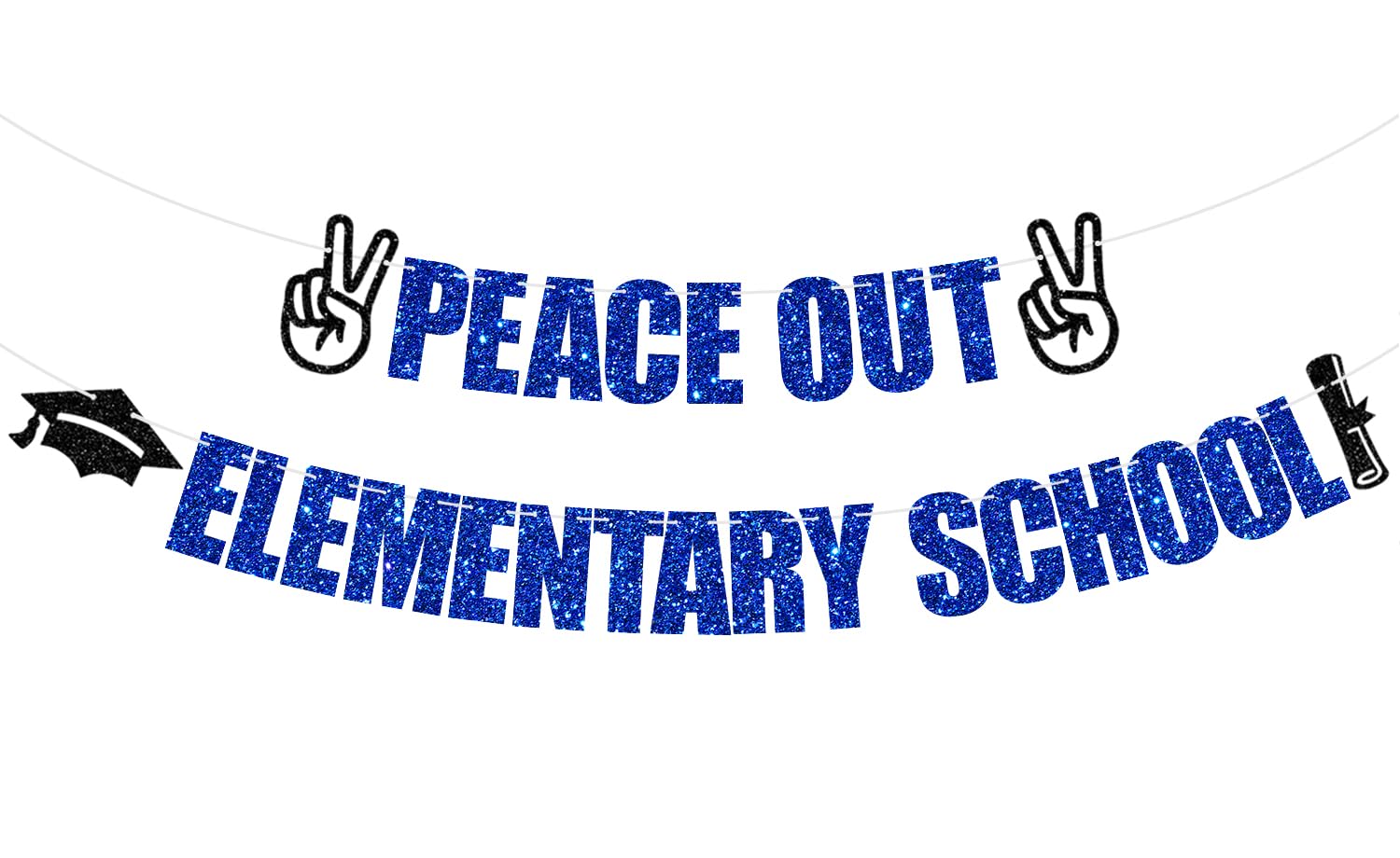 Peace Out Elementary School Banner, 2025 Elementary School Grad Party ...