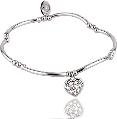 Clogau Womens Sterling Silver Rose and Welsh Gold Tudor Court Heart ...