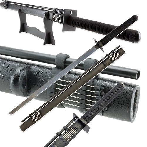 Vulcan Gear Japanese Ninja Grass Cutter Katana Chokuto Sword (Black ...