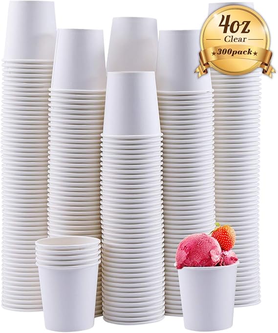 Amazon.com: 300Pack 4oz Disposable Paper Cups,Hot/Cold Beverage ...