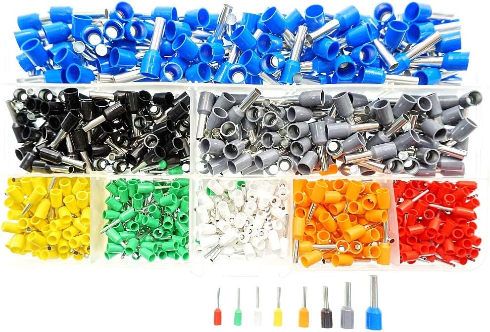 JZK Set 800 bootlace Ferrule Crimp Connector Insulated Cord pin end ...