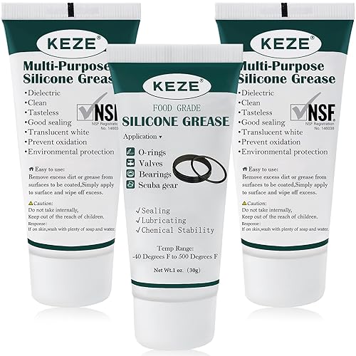 KEZE Silicone Grease Waterproof Food Grade Silicone Sealant Lubricant for Plumbers Valve Faucet ...