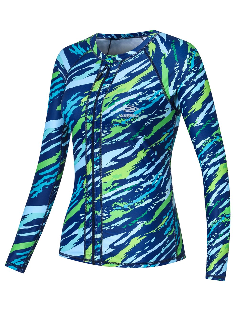 AXESEA Women Long Sleeve Rash Guard UPF 50+ UV Sun Protection Zip Front ...