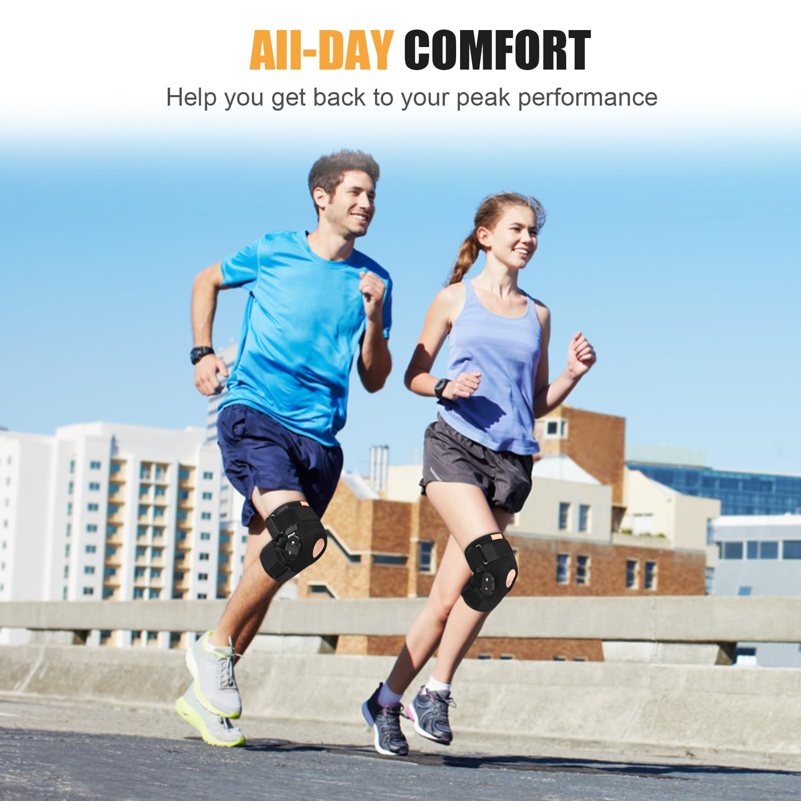 Mua Hinged Knee Brace, Adjustable Knee Support Wrap for Men&Women, Pain ...