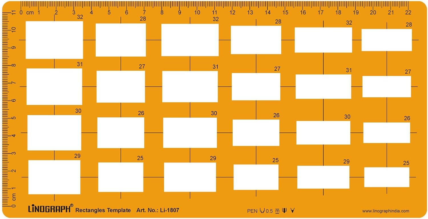 Rectangles Template Drafting And Design Stencil Symbols Drawing Scale ...