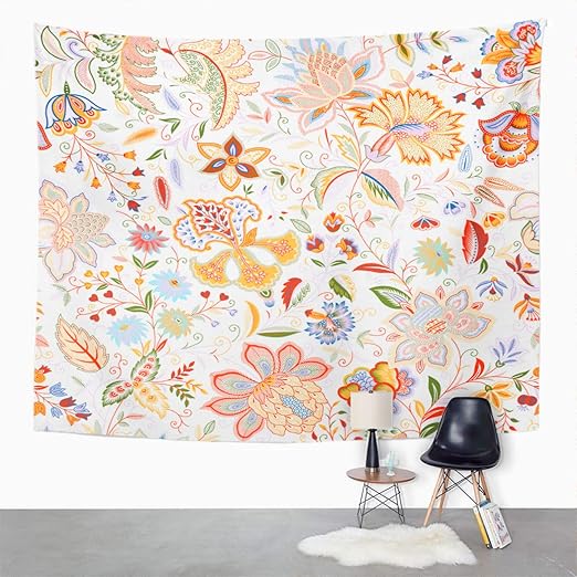 Y·JIANG Tapiz floral abstracto colorido digital borrosa flores hogar ...