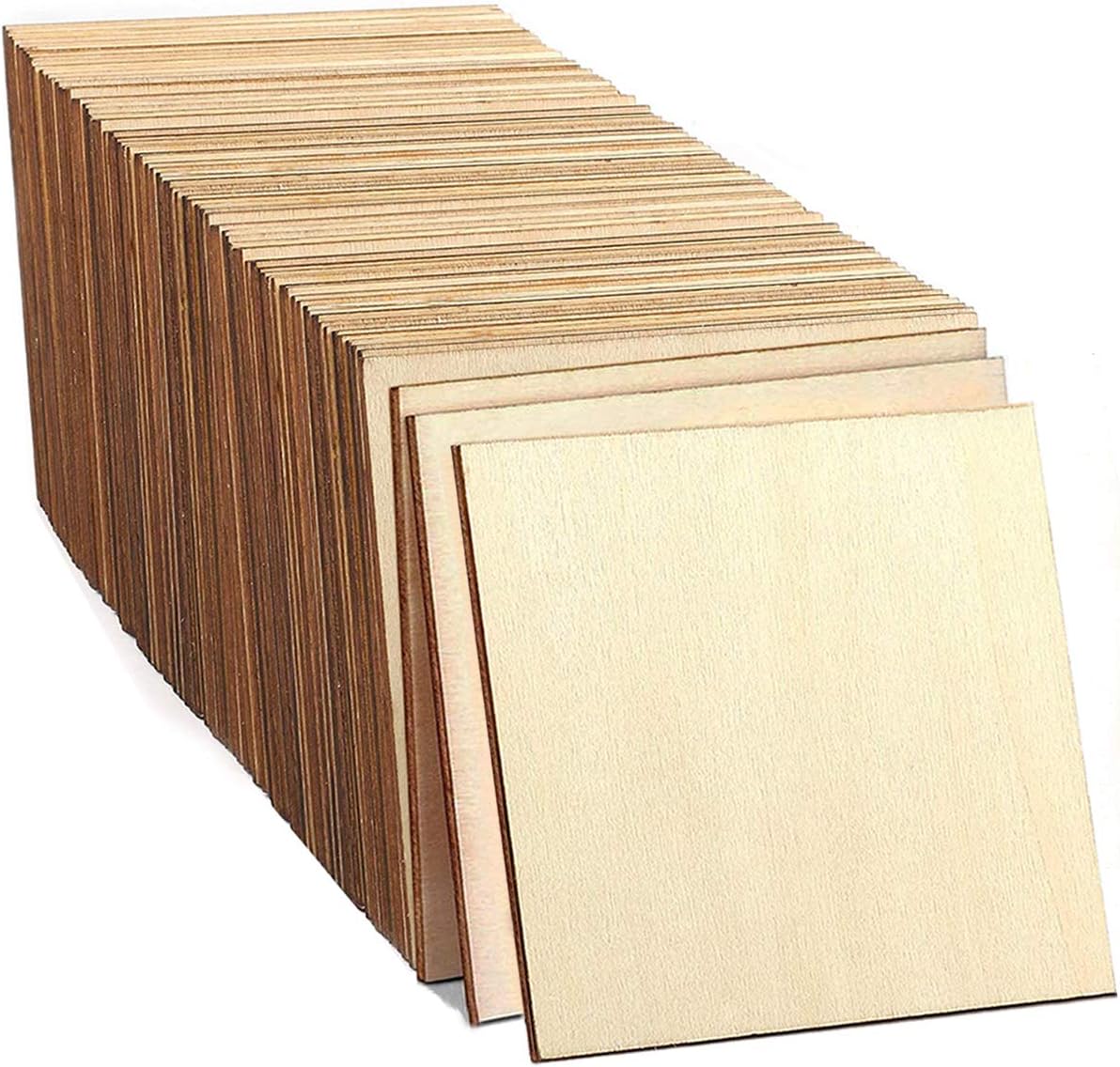 Amazon.com: LINSHRY 72 Pcs Unfinished Wood Squares 4 x 4 Inch Blank ...
