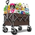 Amazon.com : pikulLA Beach Wagon,CollapsibleWagon 220lbs with Big ...