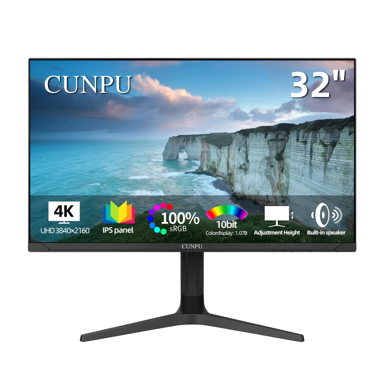 CUNPU 32 inch 4K UHD (3840 x 2160) Monitor IPS Ultra-Thin Computer ...