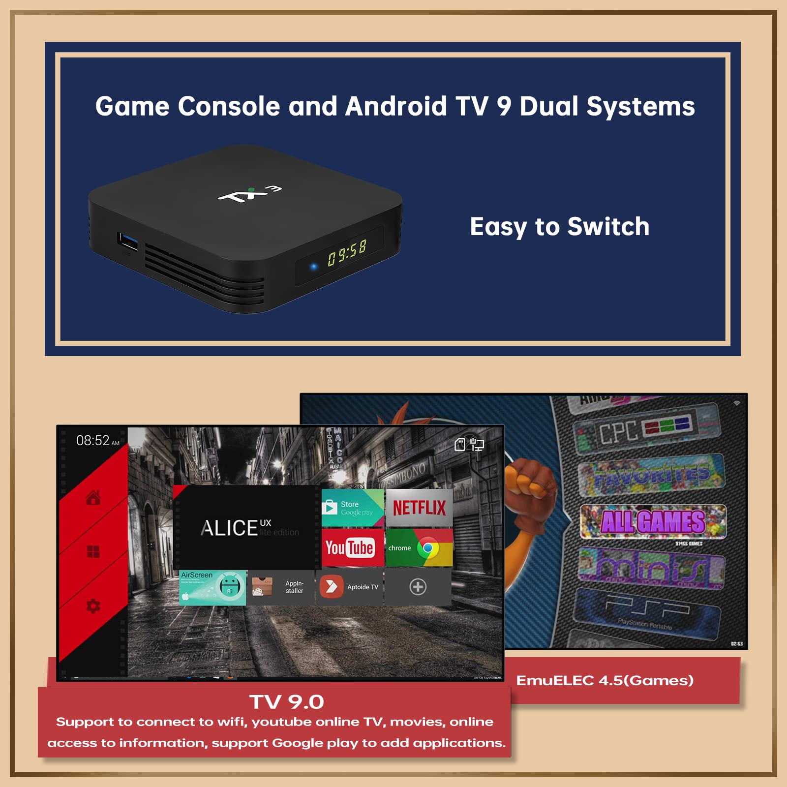 Mua Retro Game Console Built in 90,000+ Classic Games, S905X3 Chip ...