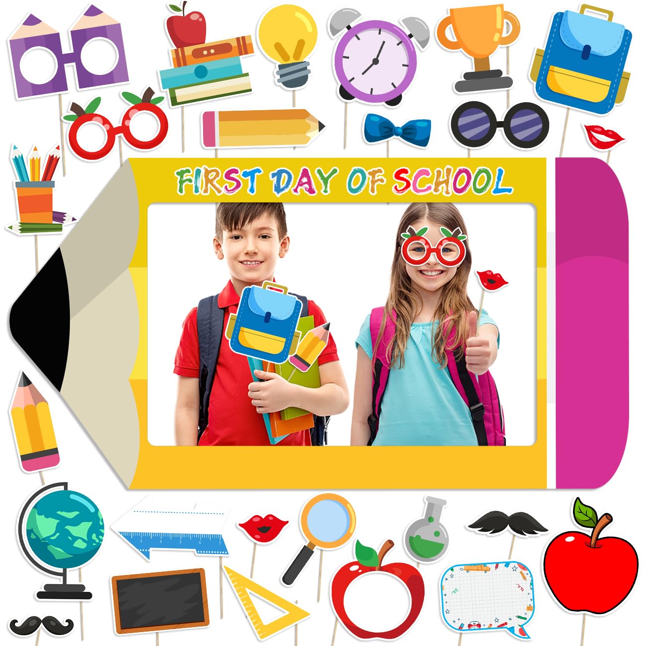 First Day of School Decorations 26pcs Welcome Back to School Photo ...