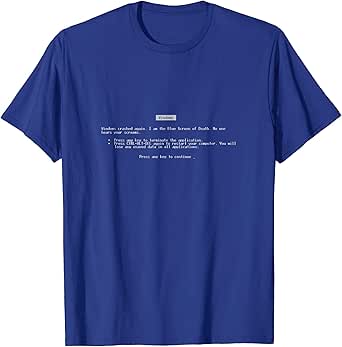 Amazon.com: Blue Screen of Death, Classic BSOD Error T-Shirt Costume ...