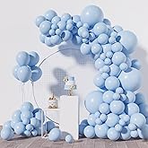 Amazon.com: RUBFAC 129pcs Pastel Blue Balloons Different Sizes 18 12 10 5 Inch for Garland Arch ...