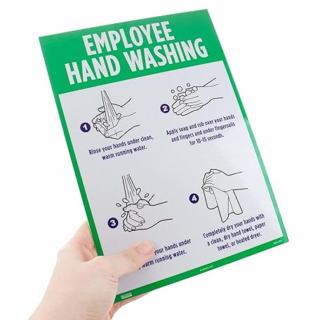 Mua Employee Hand Washing Decal Sign - Public Restroom or Kitchen Sink ...