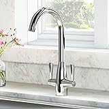 Bristan OMEGA Bathroom Basin Taps in Chrome & Gold with Ceramic Disc ...