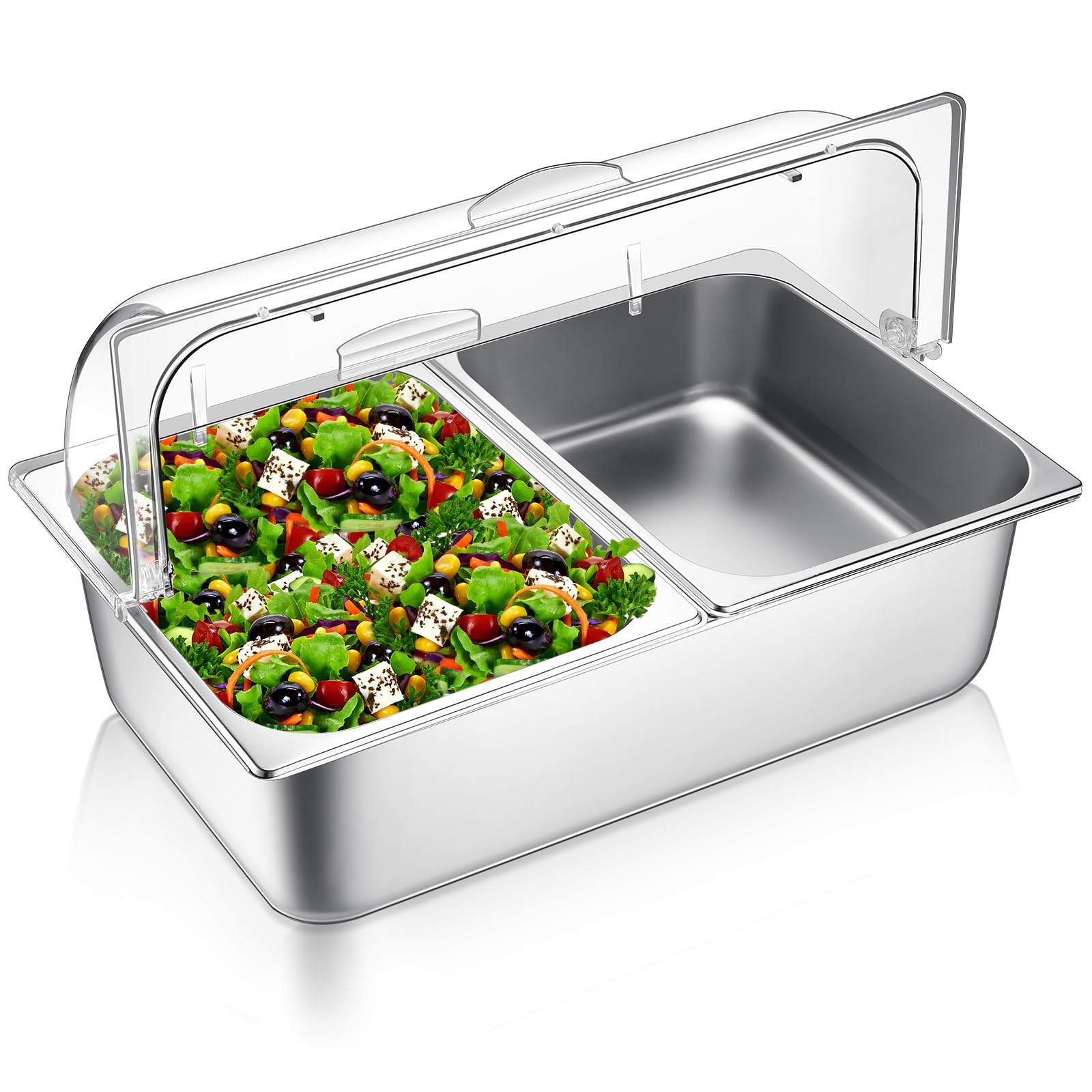 Ziliny Countertop Food Serving Display Container and Clear Roll Top ...