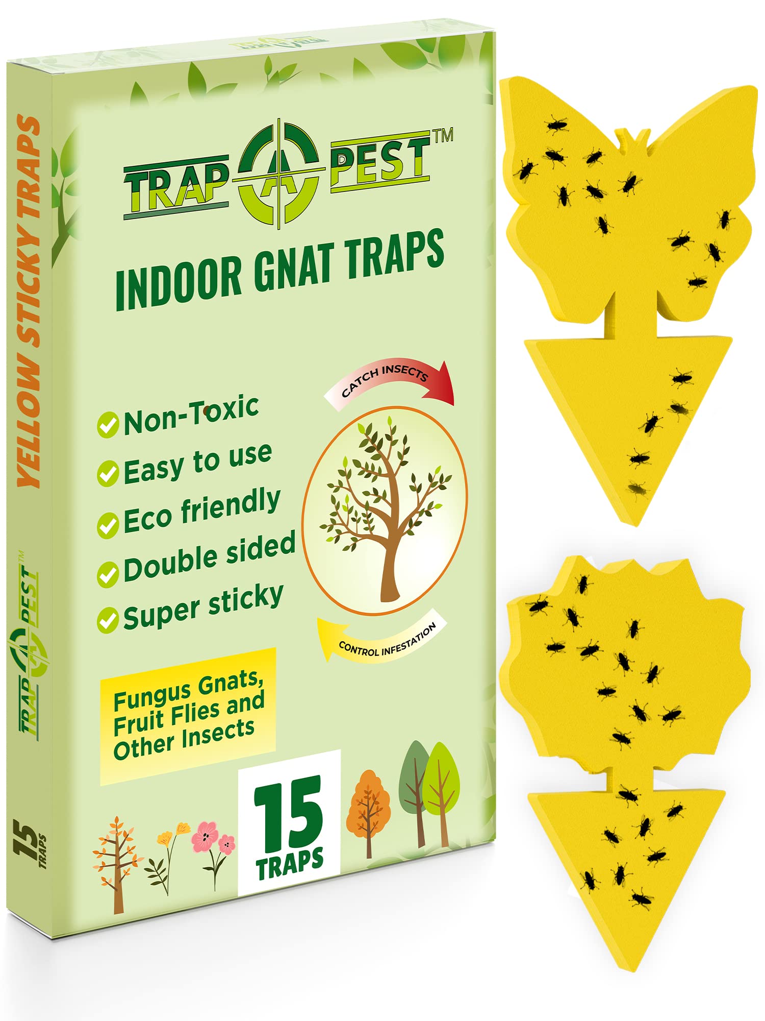 Mua 15 pcs Gnat Traps for House Indoor, Fungus Gnat Sticky Traps for ...