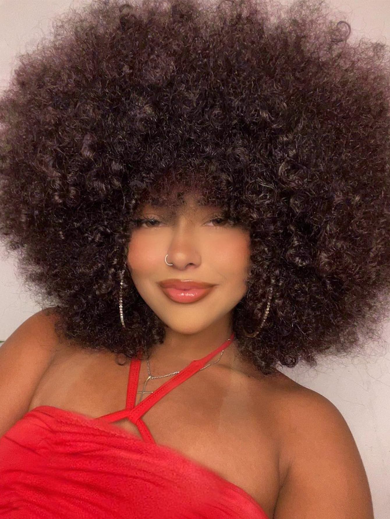 GKtineke Afro Wig 14Inch Afro Wigs for Black Women 70s Afro Kinky Curly Wig Bouncy Huge Fluffy ...