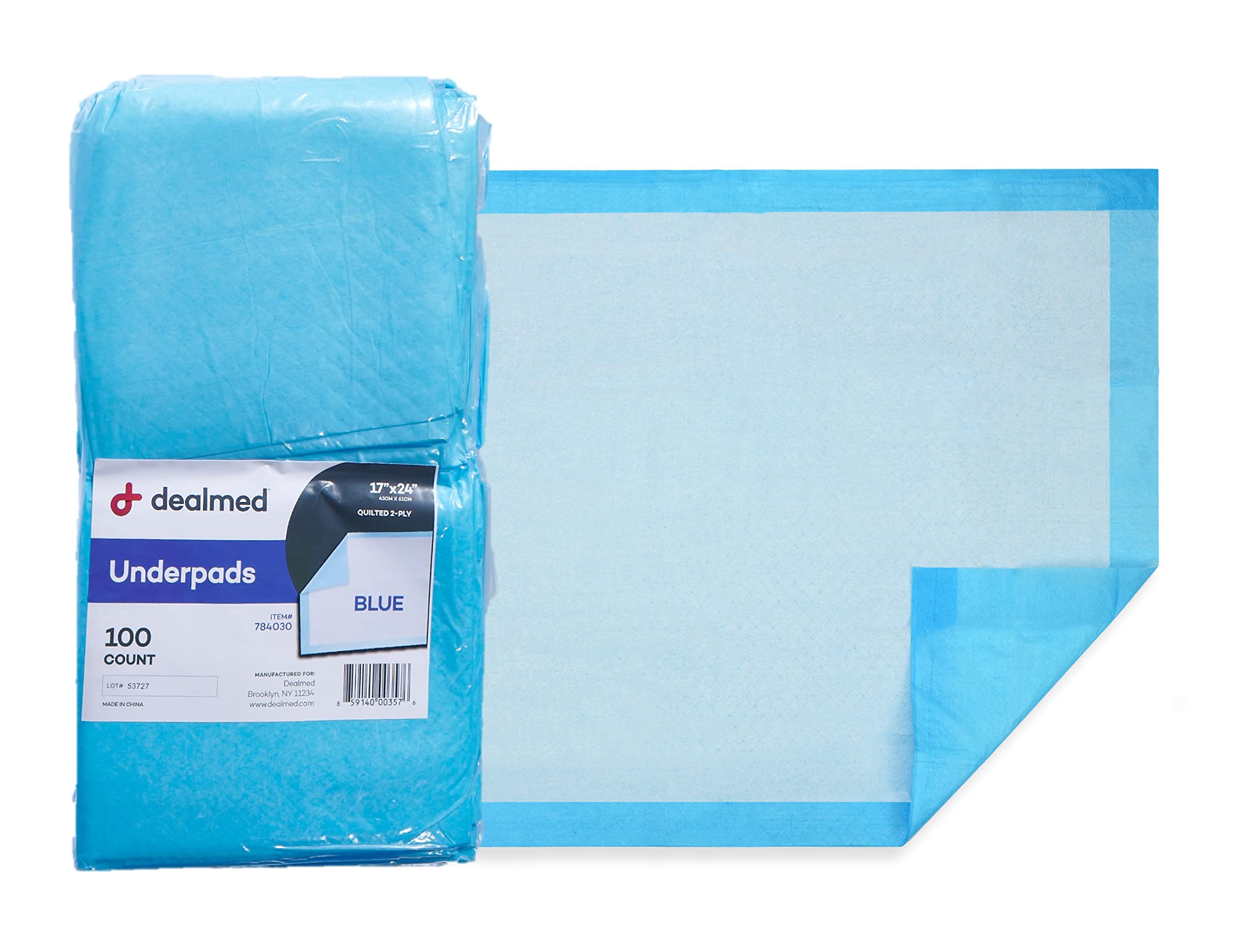Dealmed Standard Non-Sterile Medical Underpads, Disposable 2-Ply Tissue ...