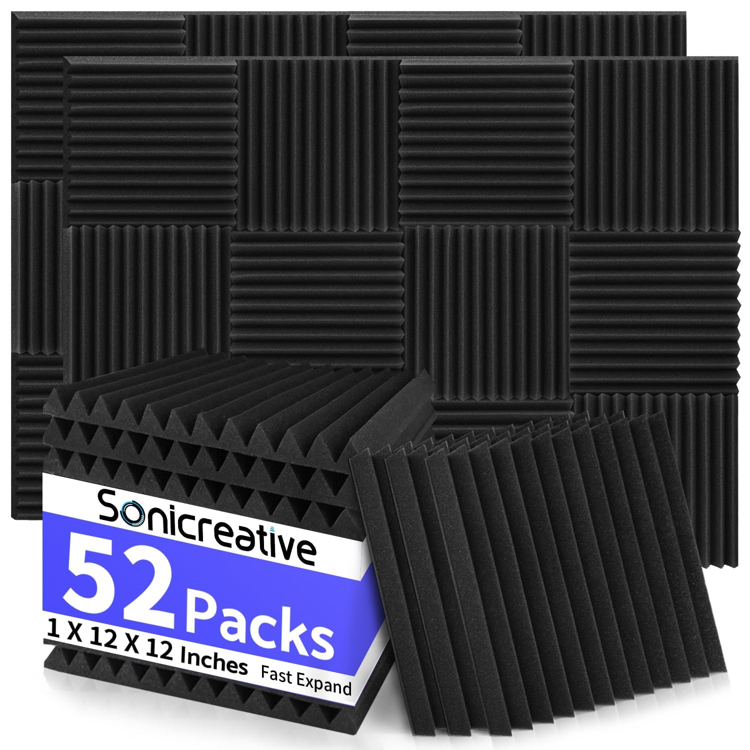 Mua Knightsacoustic 52 Pack Acoustic Foam Panels 1 X 12 X 12 Inches ...
