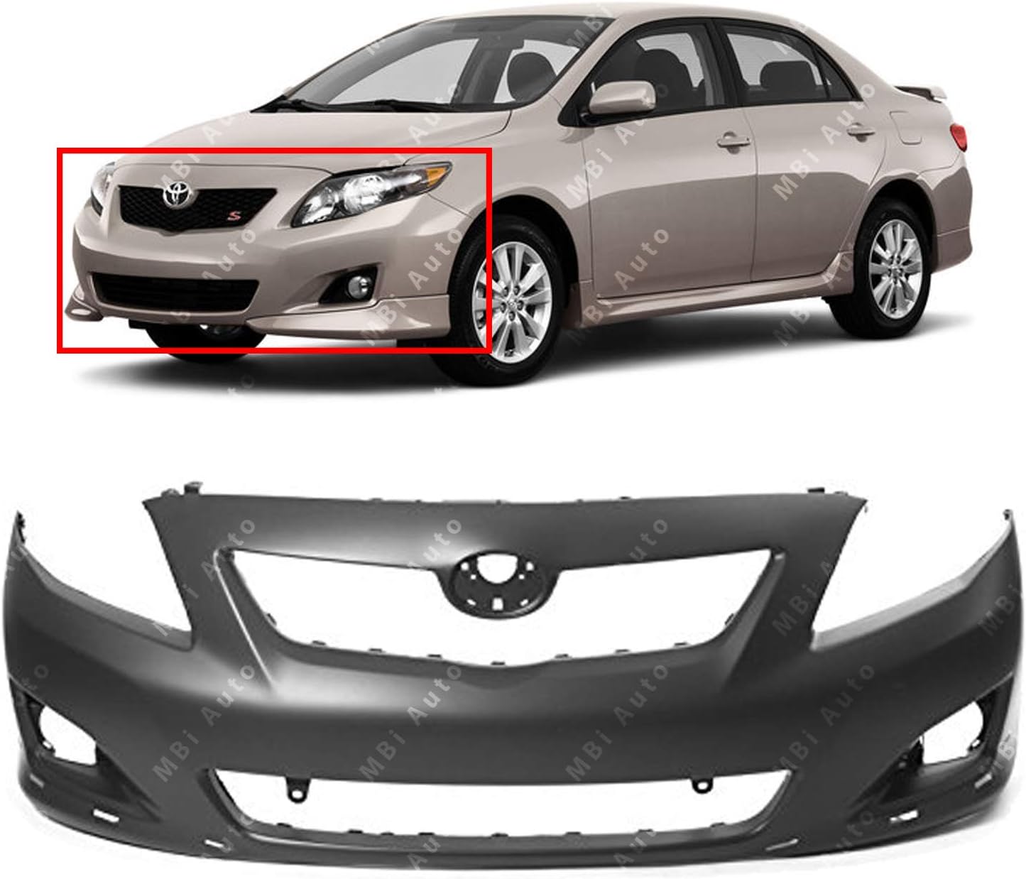 Amazon.com: MBI AUTO - Primered, Front Bumper Cover Fascia for 2009 ...