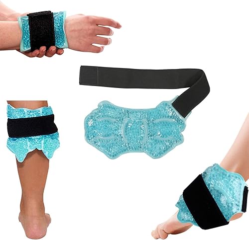 Ankle/Sport Foot Ice Therapy Wrap,Hot Cold Ice Gel Pack with Adjustable ...