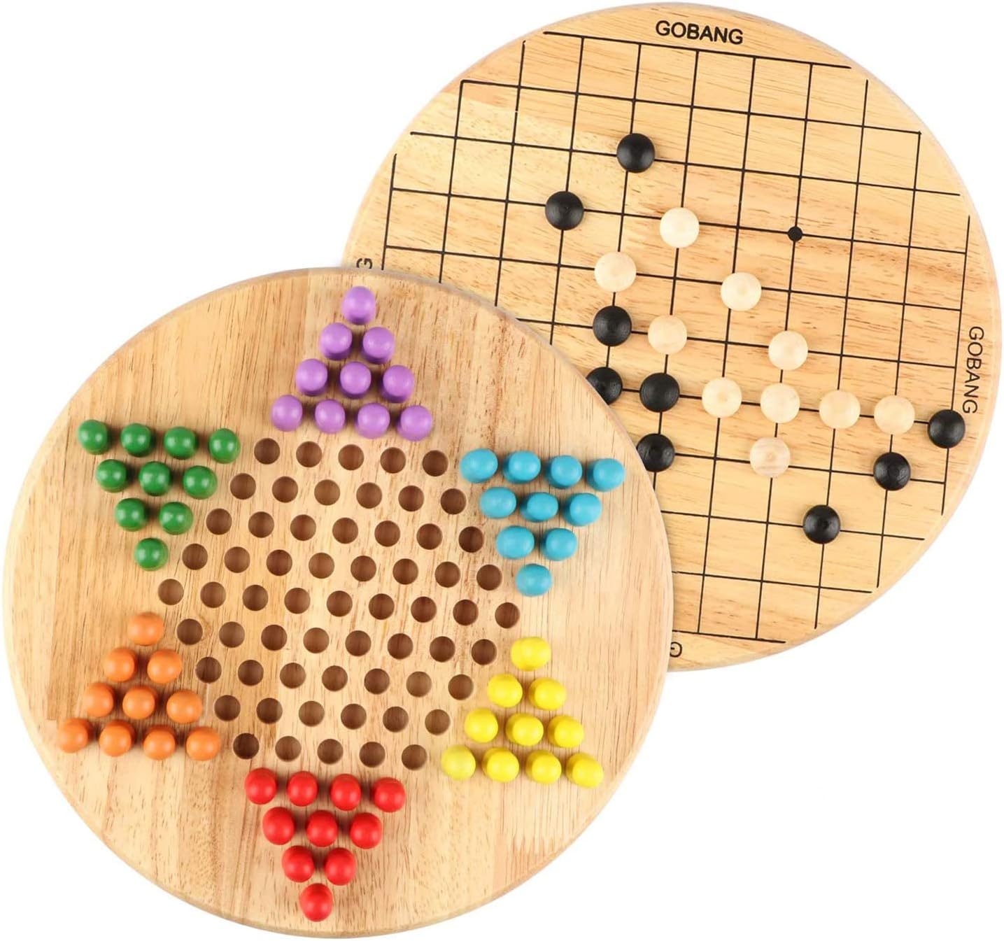 Wondertoys 2 in 1 Chinese Checkers & Gobang Wooden Board Game for ...
