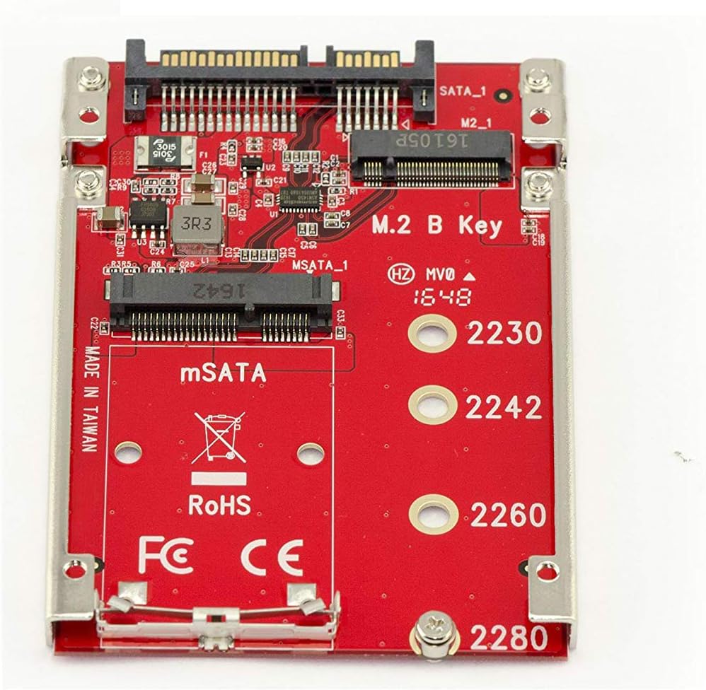 Kalea-Informatique – M.2 (NGFF) adaptor and/or mSATA to SATA 3 with metal frame – 2.5 inch ...