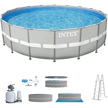 Amazon.com : Intex 24' x 52" Steel Ultra Frame Round Above Ground ...