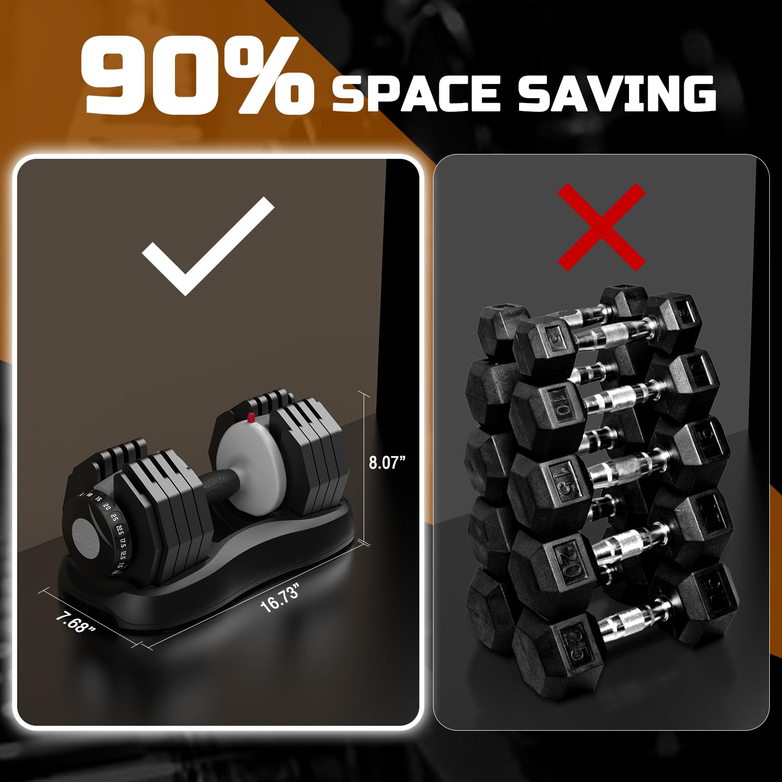 Mua Adjustable Dumbbell Set, 55LB Dumbbell Weights Set, 10 in 1 Free ...