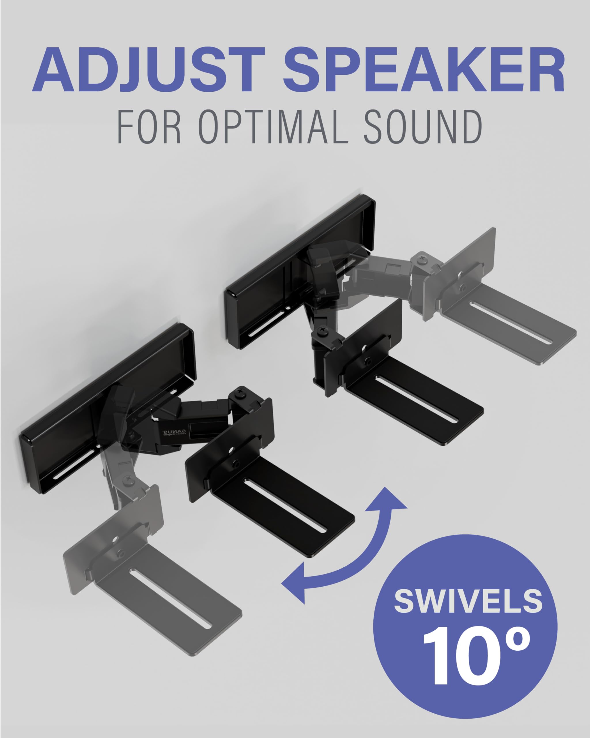 Mua Sanus Universal Extendable Soundbar Wall Mount - Compatible with Most Soundbars, Under TV ...