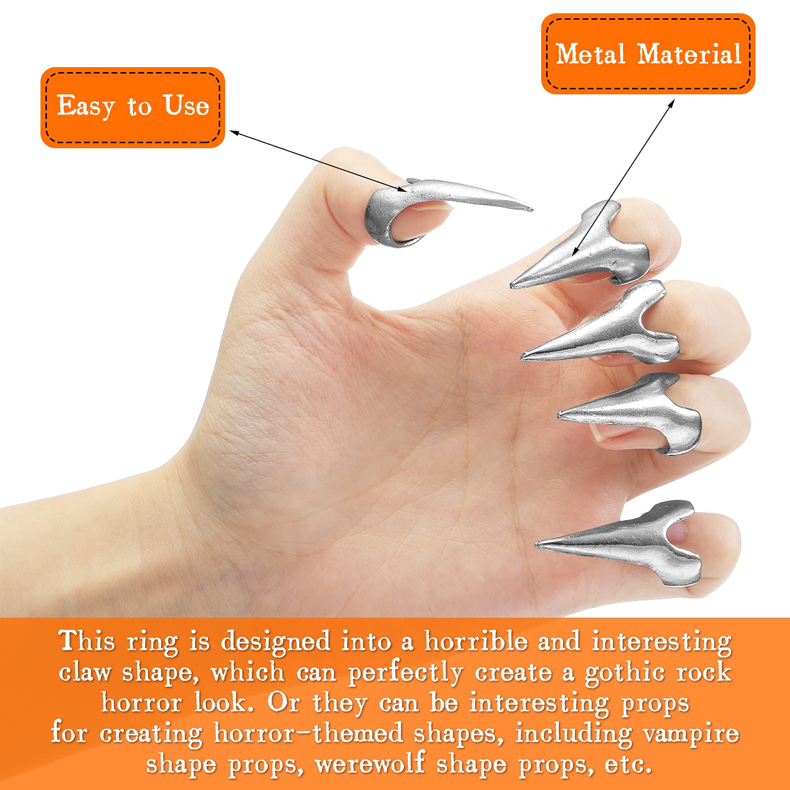 Mua 10 Pieces Finger Claws Cosplay Claws Rings Full Finger Set Retro ...