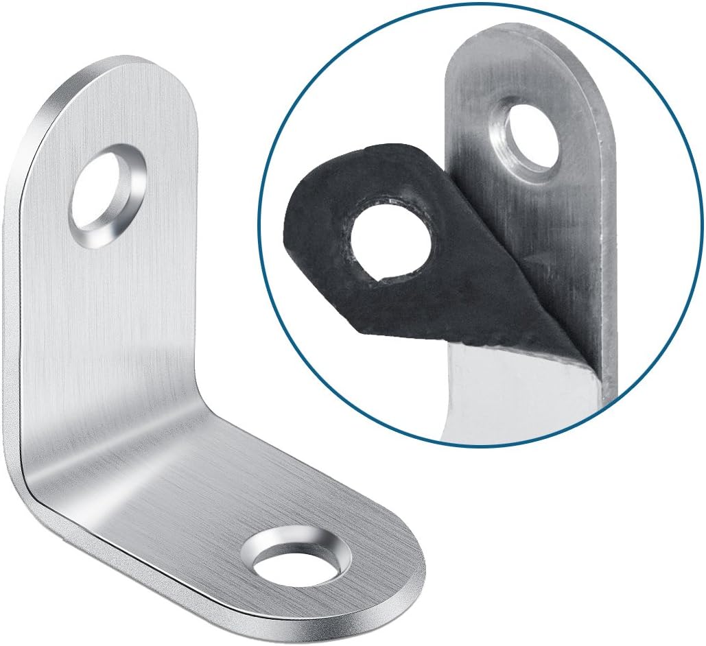 20 Pcs Corner Brace -20x20mm Stainless Steel Shelf Brackets Right Angle ...