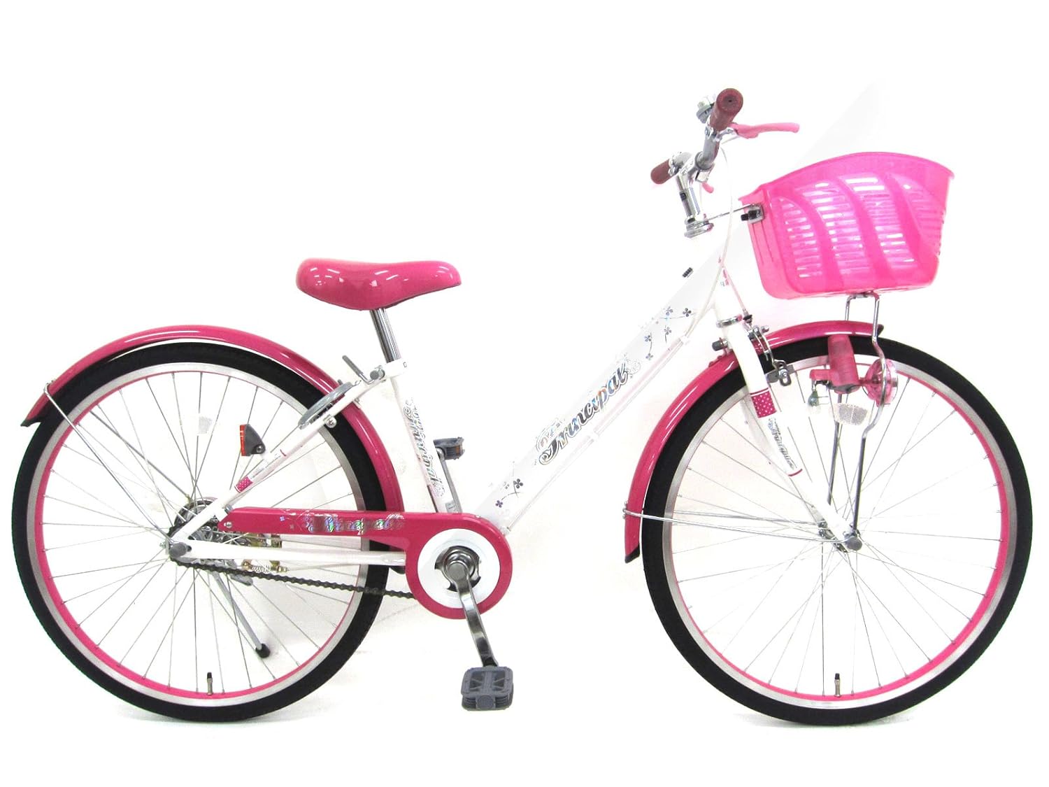 Amazon | 24インチ 子供自転車 プリンシパル シングルギア ホワイトピンク | チャリンクス | 子ども用自転車