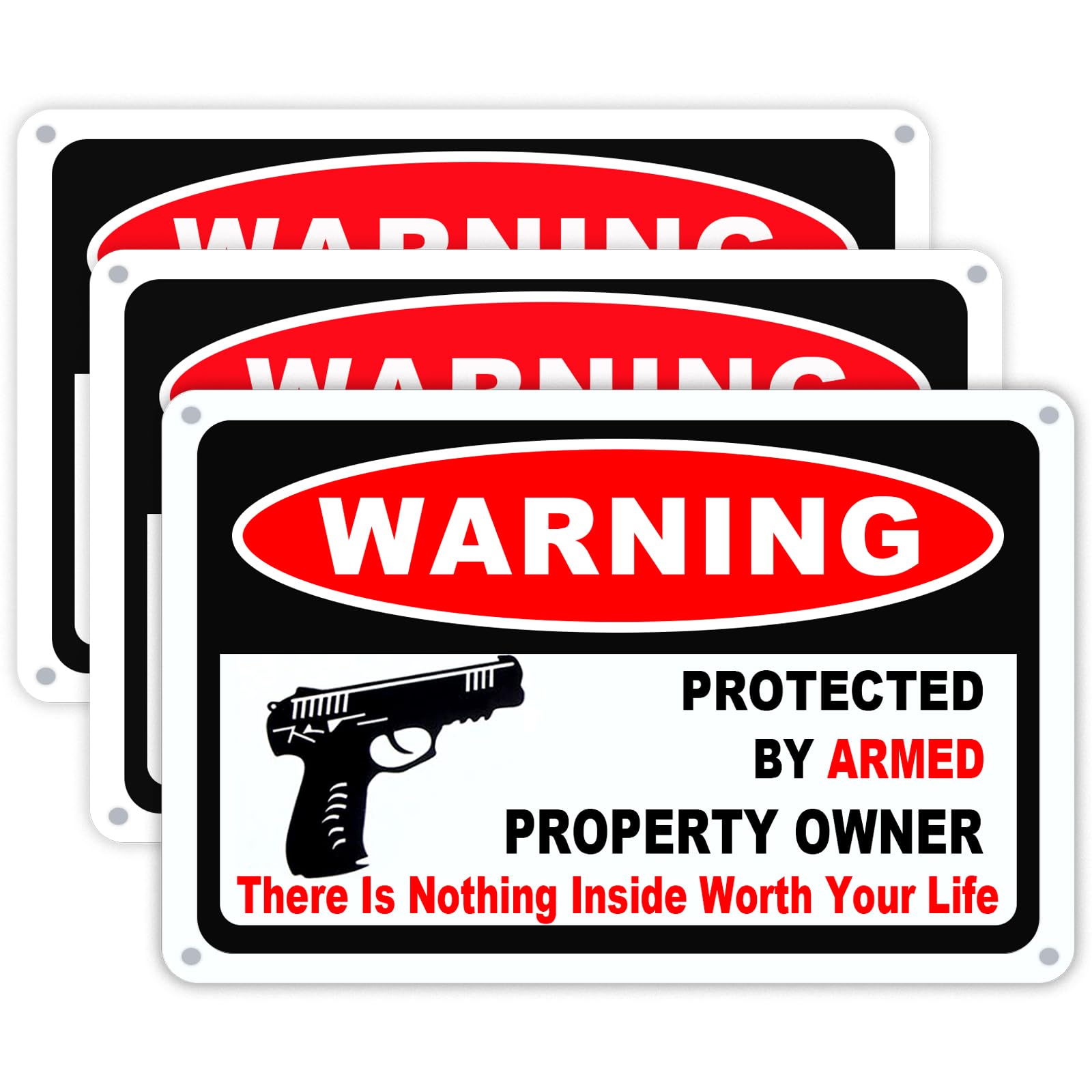 Seept 3pack Sign for Home Security 10x7 inch Warning Signs for Home ...