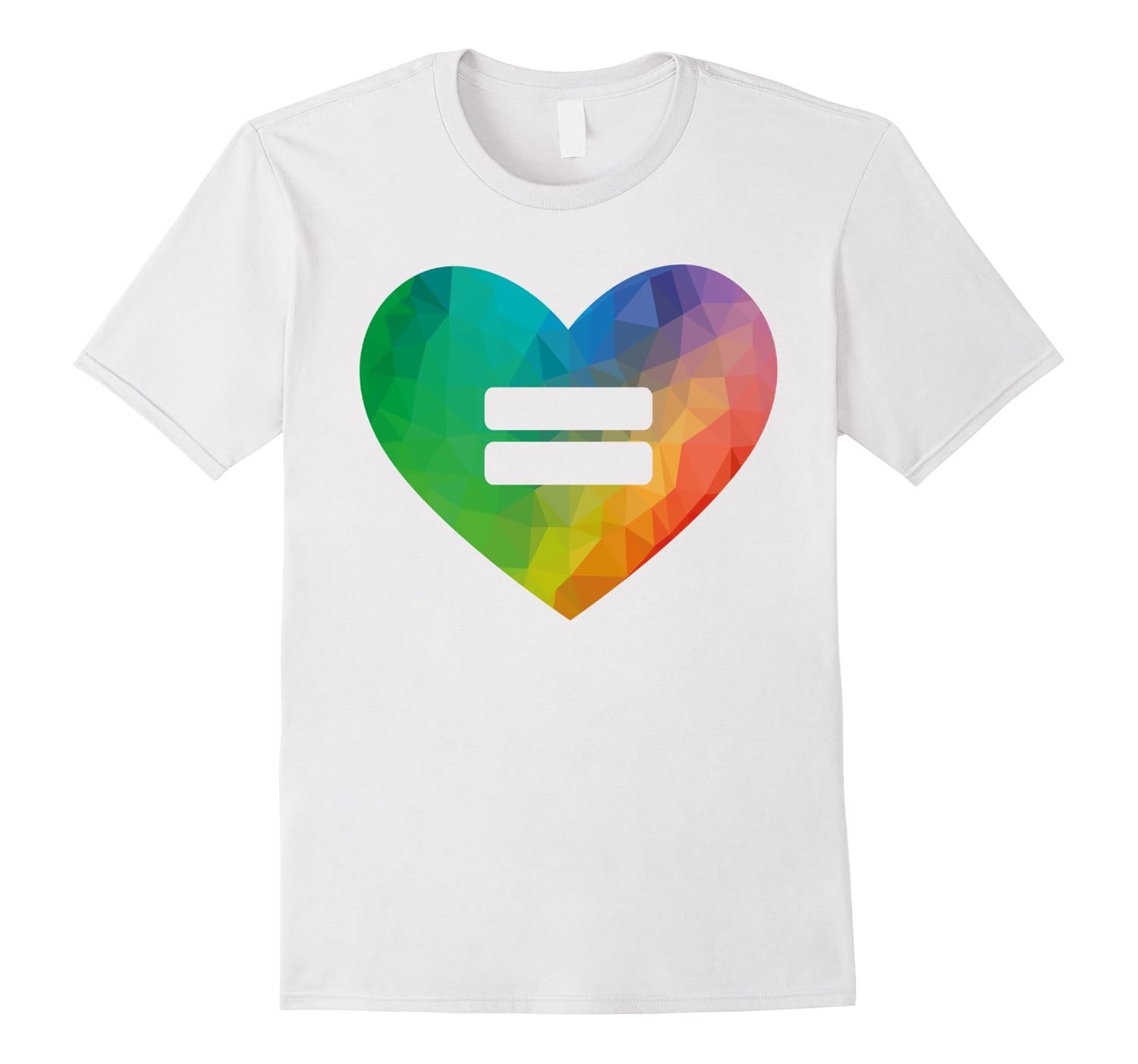 LGBT Love is Love Equality Shirt – Rainbow Heart Equal Sign-CL – Colamaga