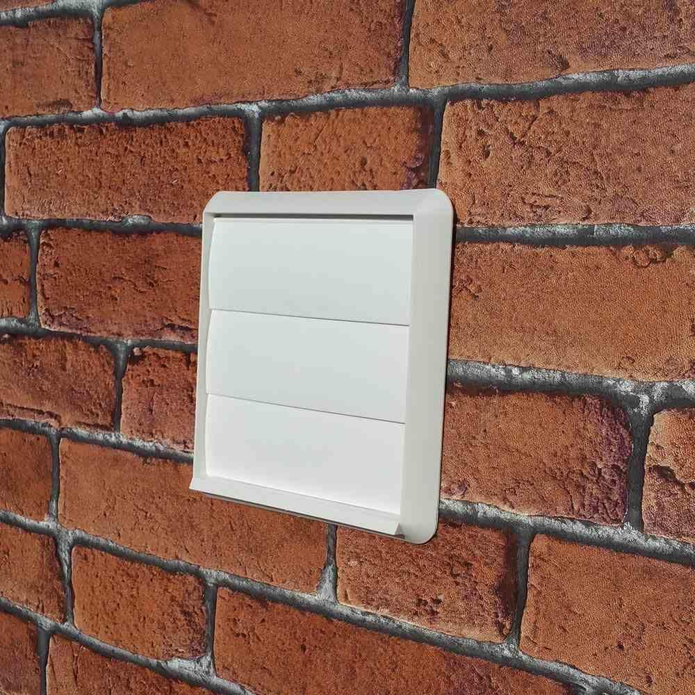 Merriway BH05070 100 mm/ 4 inch White External Gravity Air Vent Duct ...